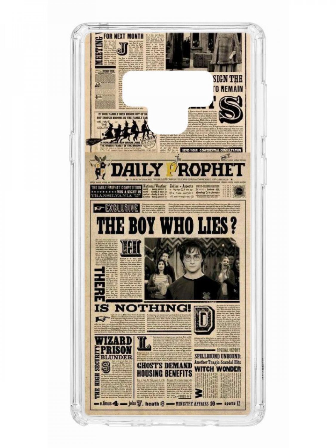 Противоударный чехол для Samsung Galaxy Note 9 Kruche Print Potter прозрачный с рисунком