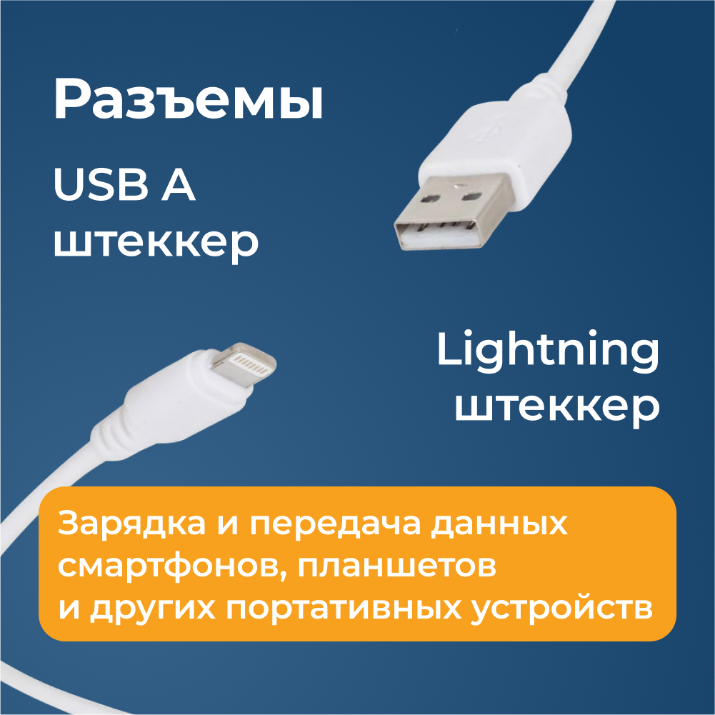 Кабель lightning - usb Filum FL-C-U2-AM-LM-1M-W 1 м белый