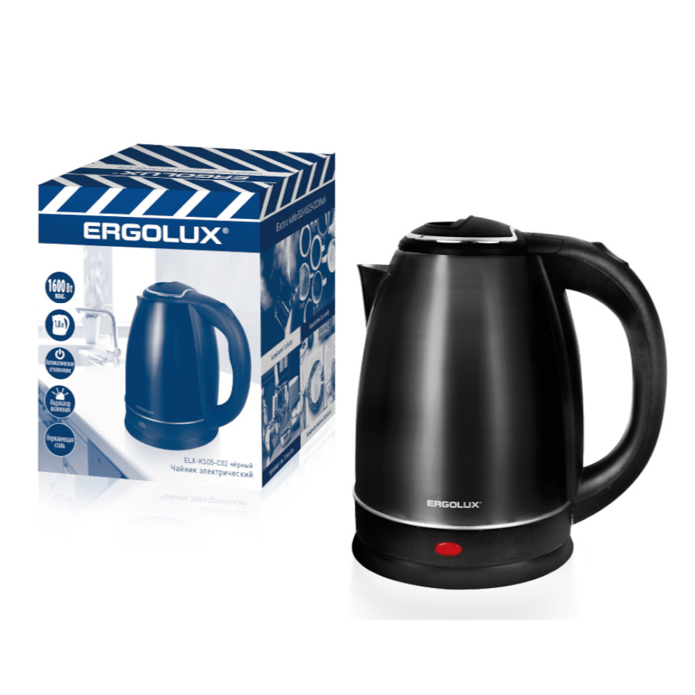 Чайник электрический Ergolux ELX-KS05-C02 1.8 л черный