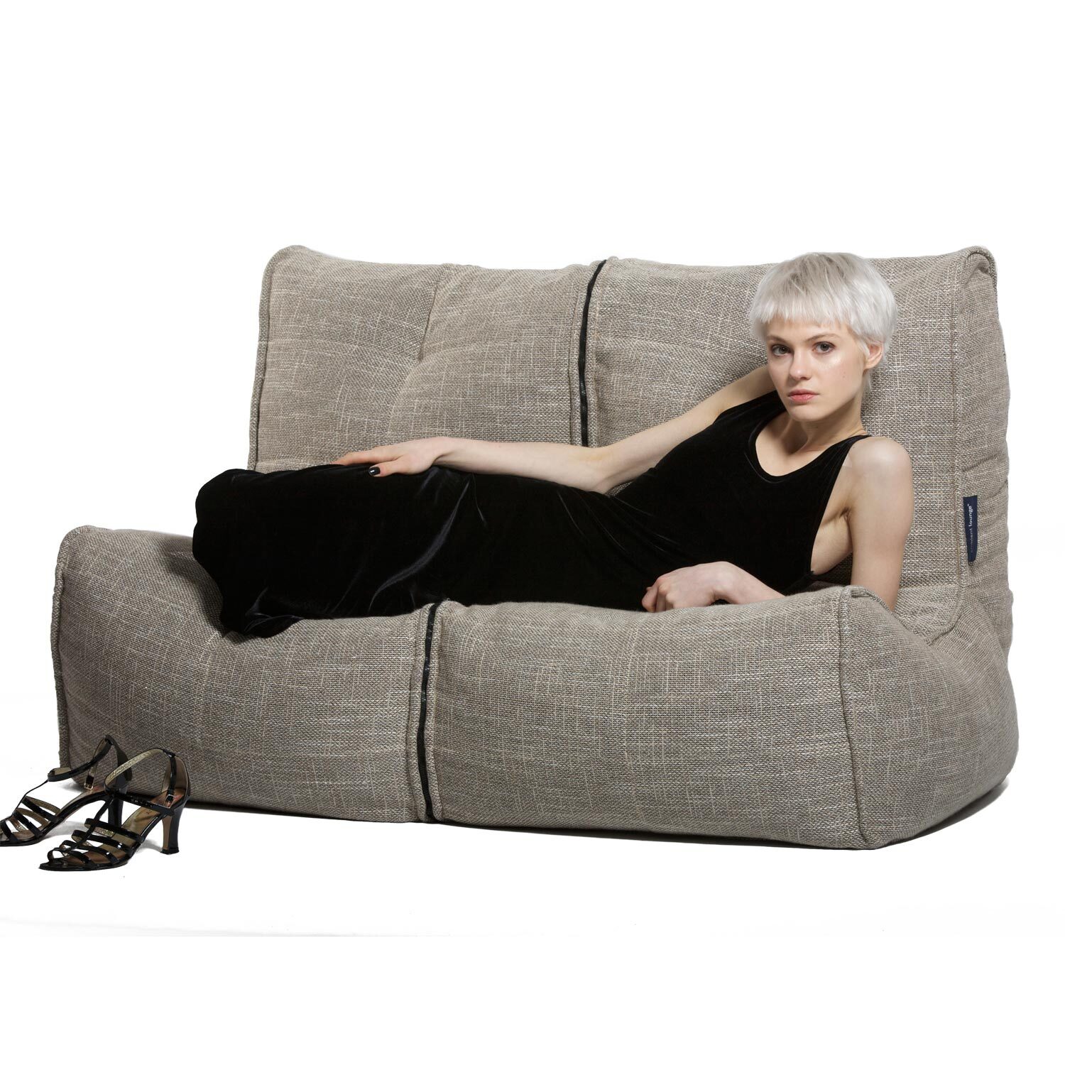 Маленький диван в стиле лофт Twin Couch - Eco Weave (бежевый) - 120х80х80 (нераскладной)