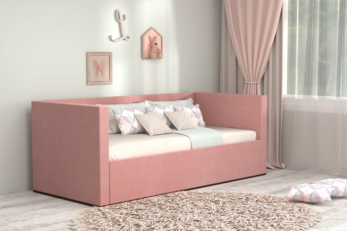 Кровать ВоБаза 90х200 с подъемным механизмом арт.030 Розовый