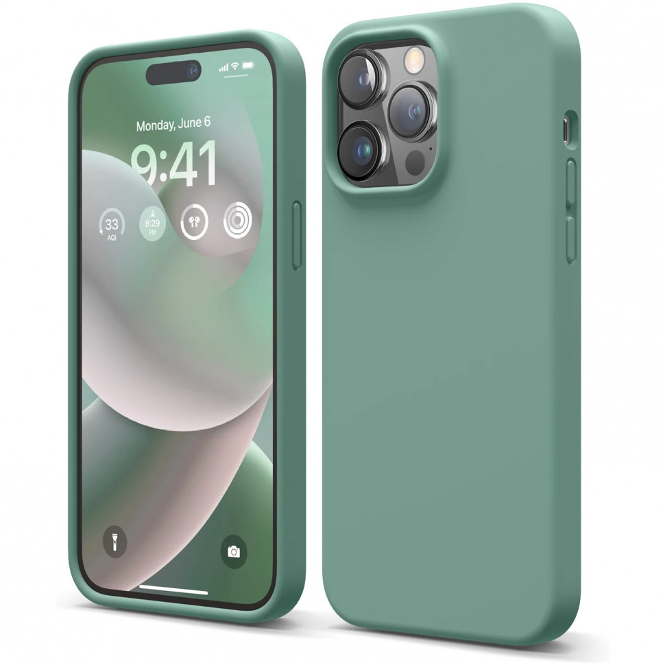 Чехол Elago Soft silicone для iPhone 14 Pro Max, Темно-зеленый (ES14SC67PRO-MGR)