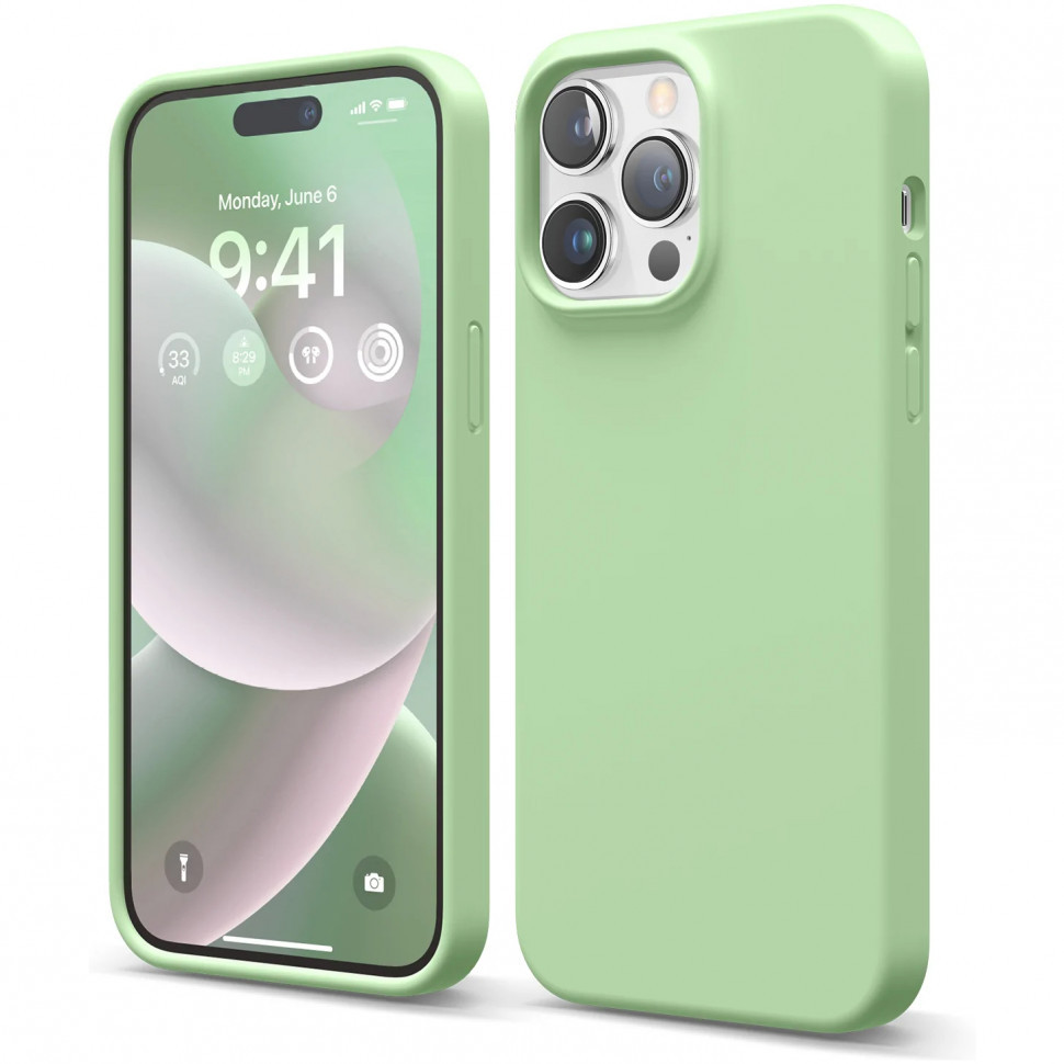 Чехол Elago Soft silicone для iPhone 14 Pro Max, Пастельный зеленый (ES14SC67PRO-PGR)