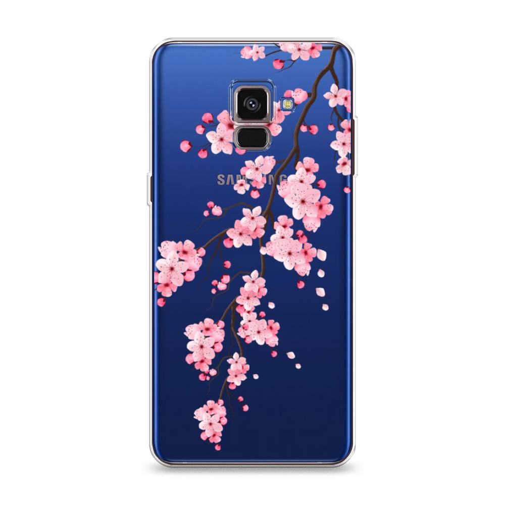 Чехол Awog  на Samsung Galaxy A8 2018 "Розовая сакура"