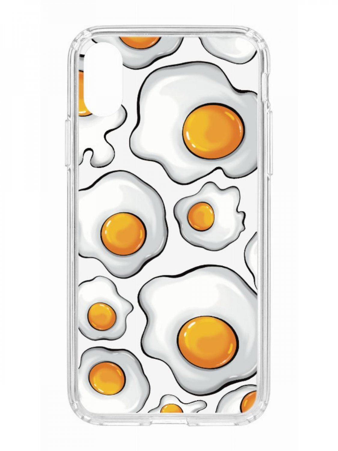 Противоударный чехол для iPhone XS Kruche Print Глазунья прозрачный с рисунком