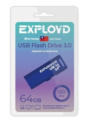 USB Flash Drive 64GB Exployd 610 EX-64GB-610-Blue